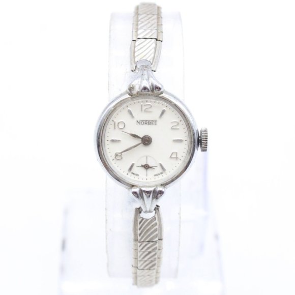 NORBEE | Accessories | Vintage Norbee Watch Womens Silver Tone ...
